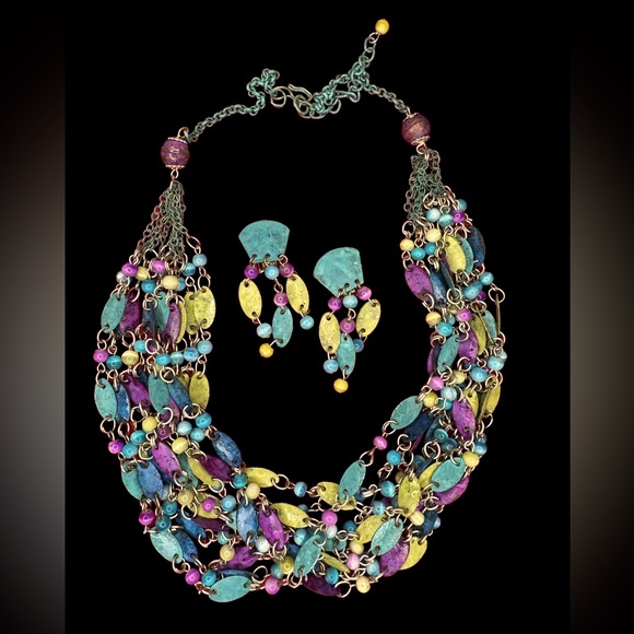 Jewelry | Bright And Cheery Necklace And Clip On Earrings Set | Poshmark